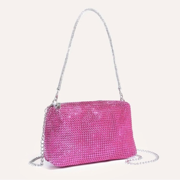 Bags | Fuschia Rhinestone Evening Party Clutch Bag Purse New | Poshmark